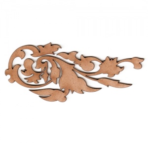 Baroque Leaf Flourish Wood Shape for altered art and crafts