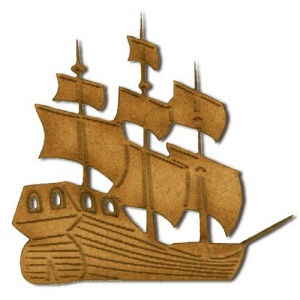 Wood Galleon Boat - MDF Wood Boat Shape 7