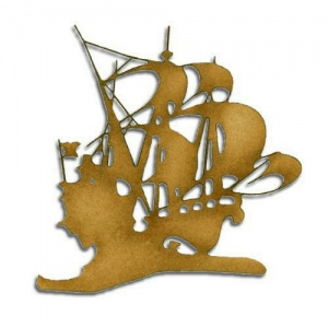 Wood Galleon Boat - MDF Wood Boat Shape 10