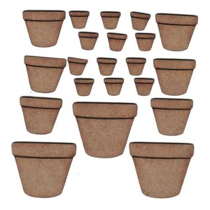 Mini Garden Pots Assortment - MDF Shapes
