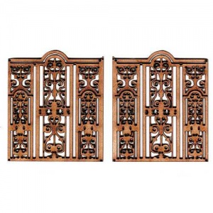 Pair of Moroccan Style Panels MDF Wood Shape