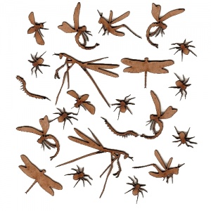 Mini Insects Wood Shapes Style 2 for altered art and crafts