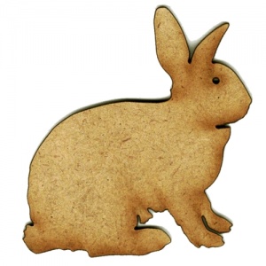 Sitting Rabbit wood shape style 1 for art and craft projects