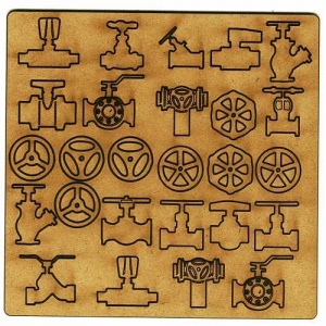 Pipework Maze Add on Sheet - MDF Valves & Taps