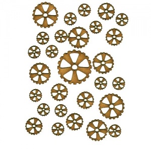 Mini Wood Cog Shapes - Laser Cut Style 7