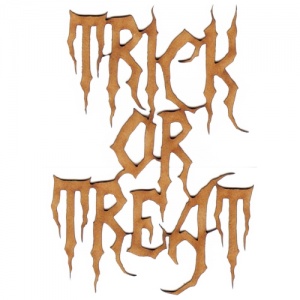 Trick or Treat, laser cut wood words for altered art and crafts