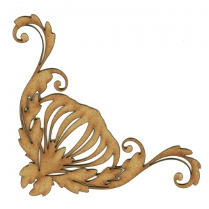 Baroque Flower Wood Corner Embellishment for art and crafts