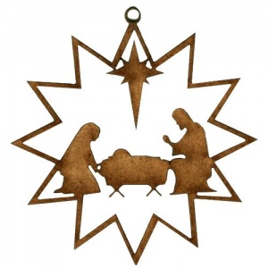 Christmas Manger Star Scene MDF Wood Shape