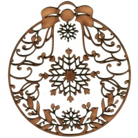 Snowflake Christmas Tree Lace Cut MDF Wood Bauble